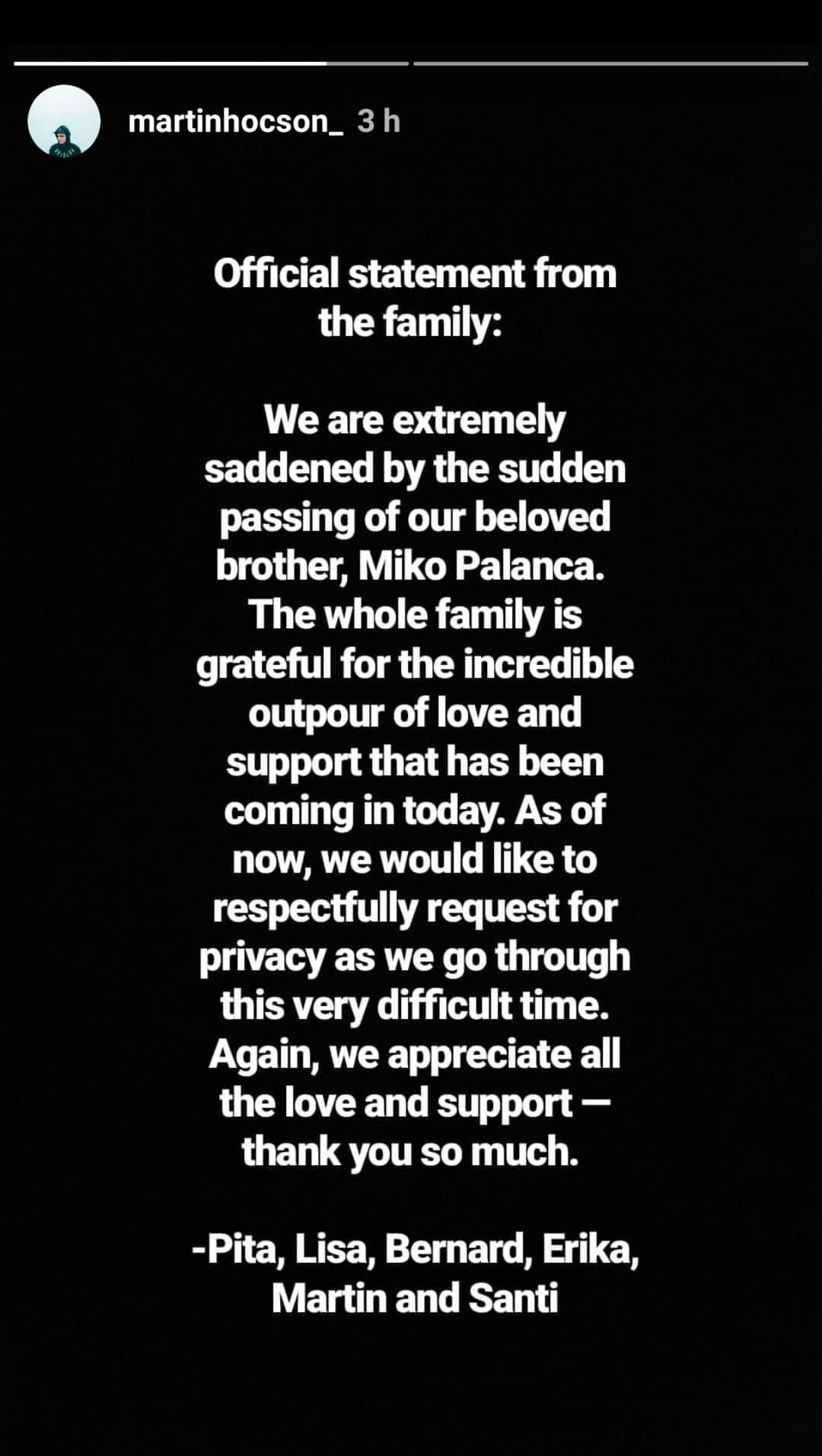 Miko Palanca's family confirms actor's death, requests for privacy ...