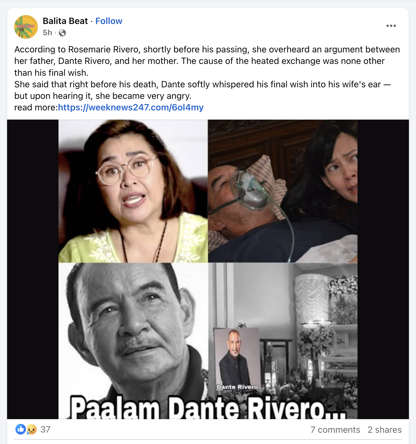 'Batang Quiapo' debunks Dante Rivero's fake death news - Latest Chika